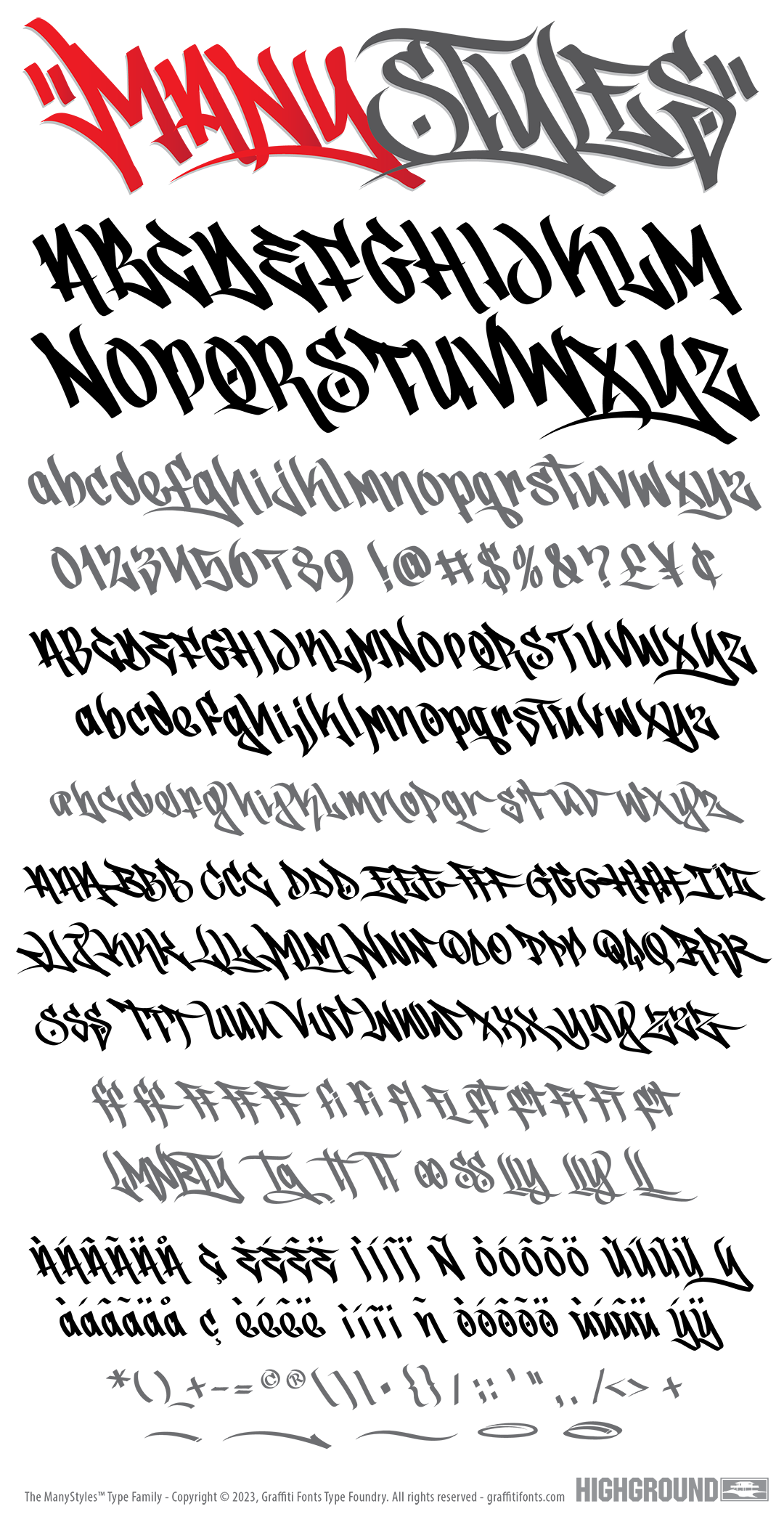ManyStyles Font Family - Graffiti Fonts